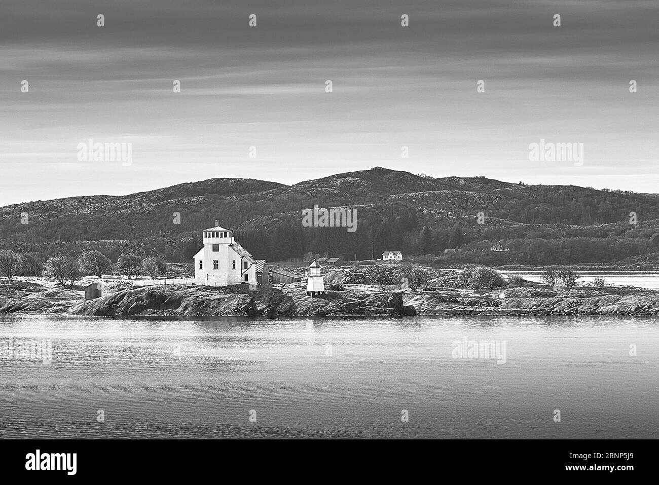 Black and white photo of a historic norwegian lighthouse hi-res stock ...