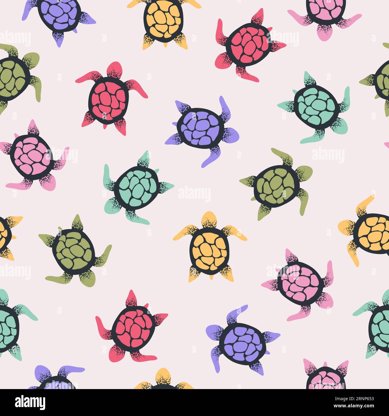 Seamless vector colorful turtles pattern Stock Vector Image & Art - Alamy