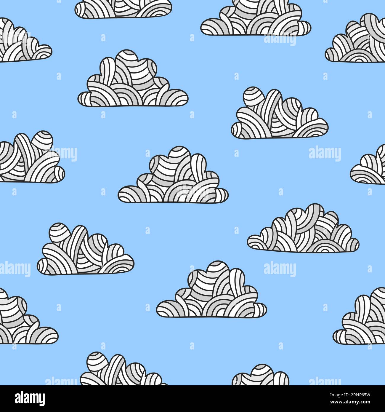 Stylized vector clouds hi-res stock photography and images - Alamy