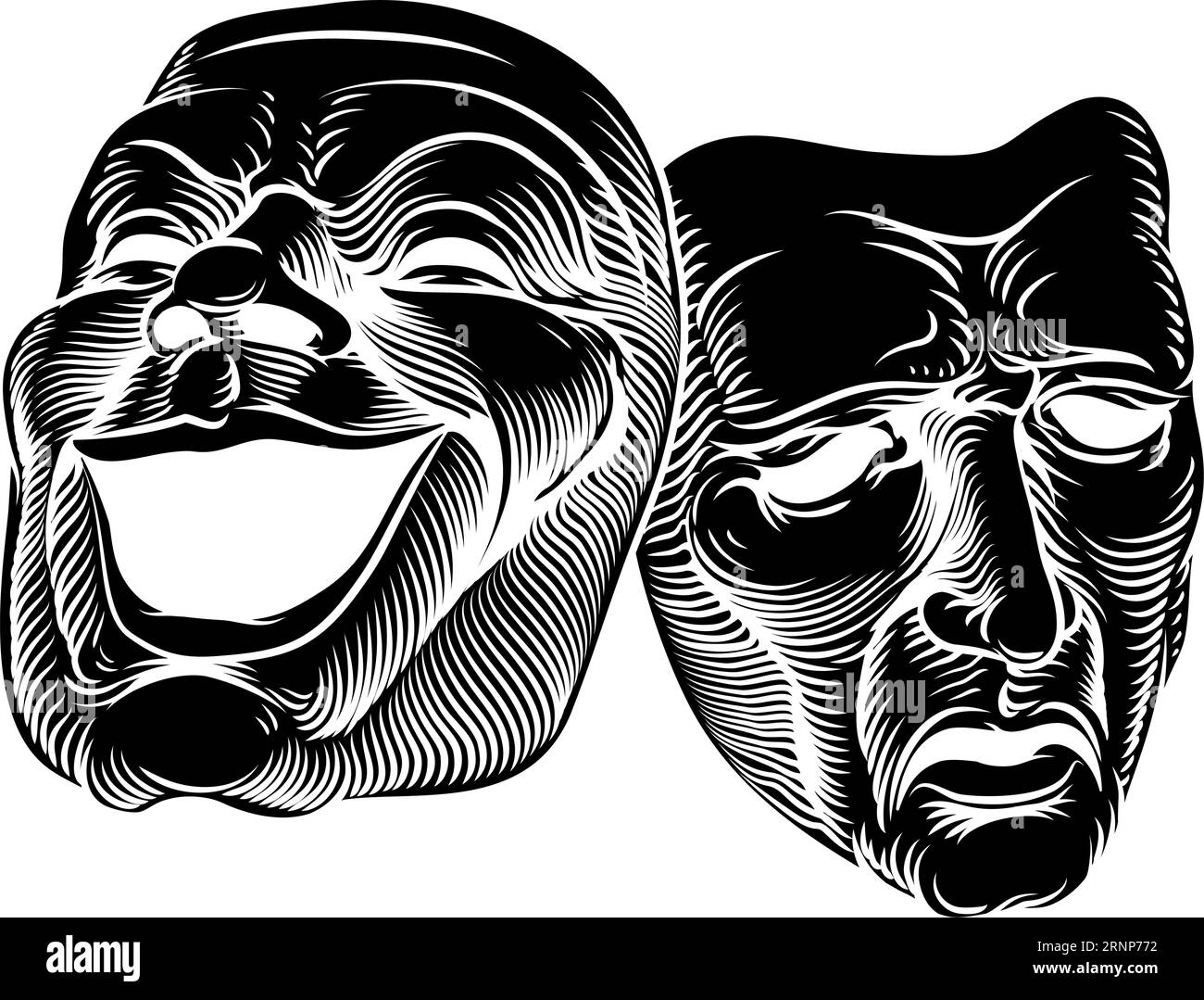 Drama faces happy sad Black and White Stock Photos & Images - Alamy