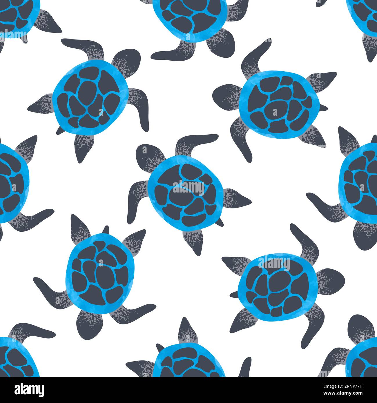 Seamless vector watercolor blue turtles pattern Stock Vector Image ...