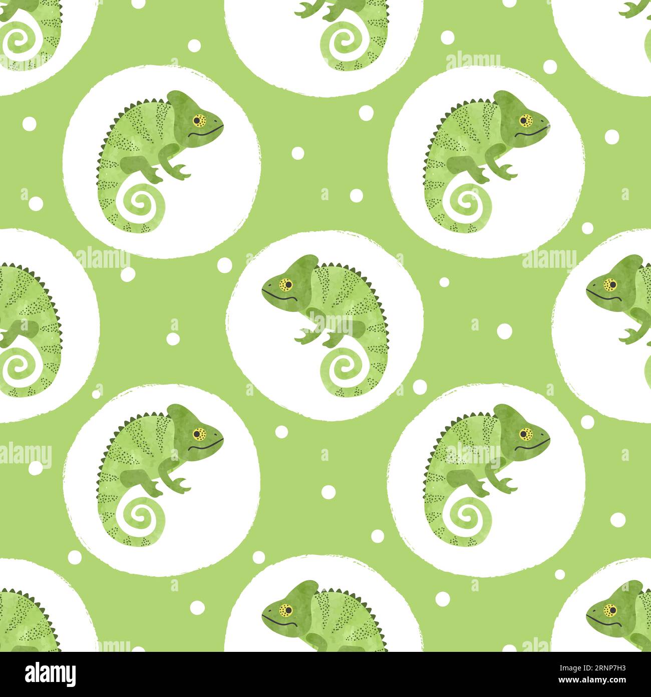 Chameleon polka dot pattern. Vector green background Stock Vector Image ...