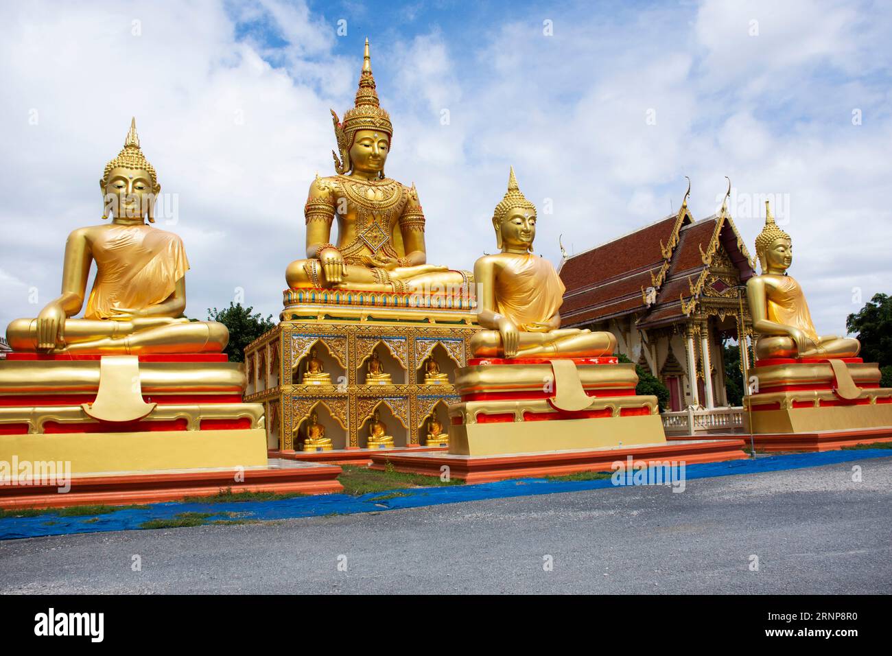 Beautiful ancient buddha and antique ubosot of Wat Phuttha Mongkhon or ...
