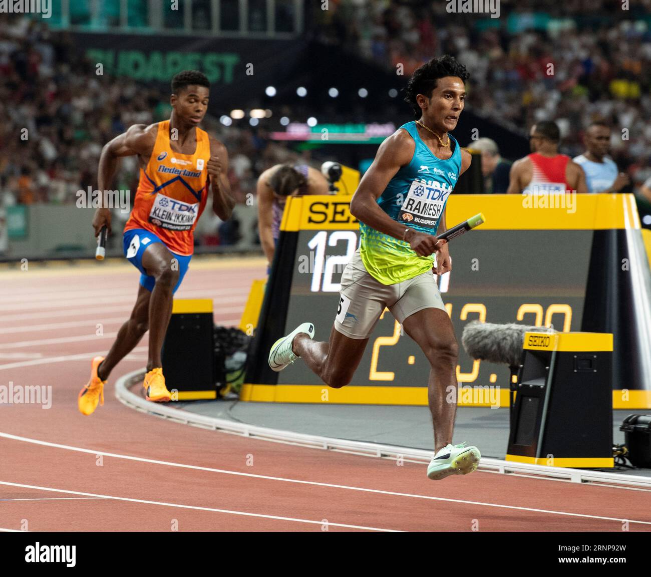 Rajesh Ramesh of India competing in the men’s 4x400m relay final on day ...