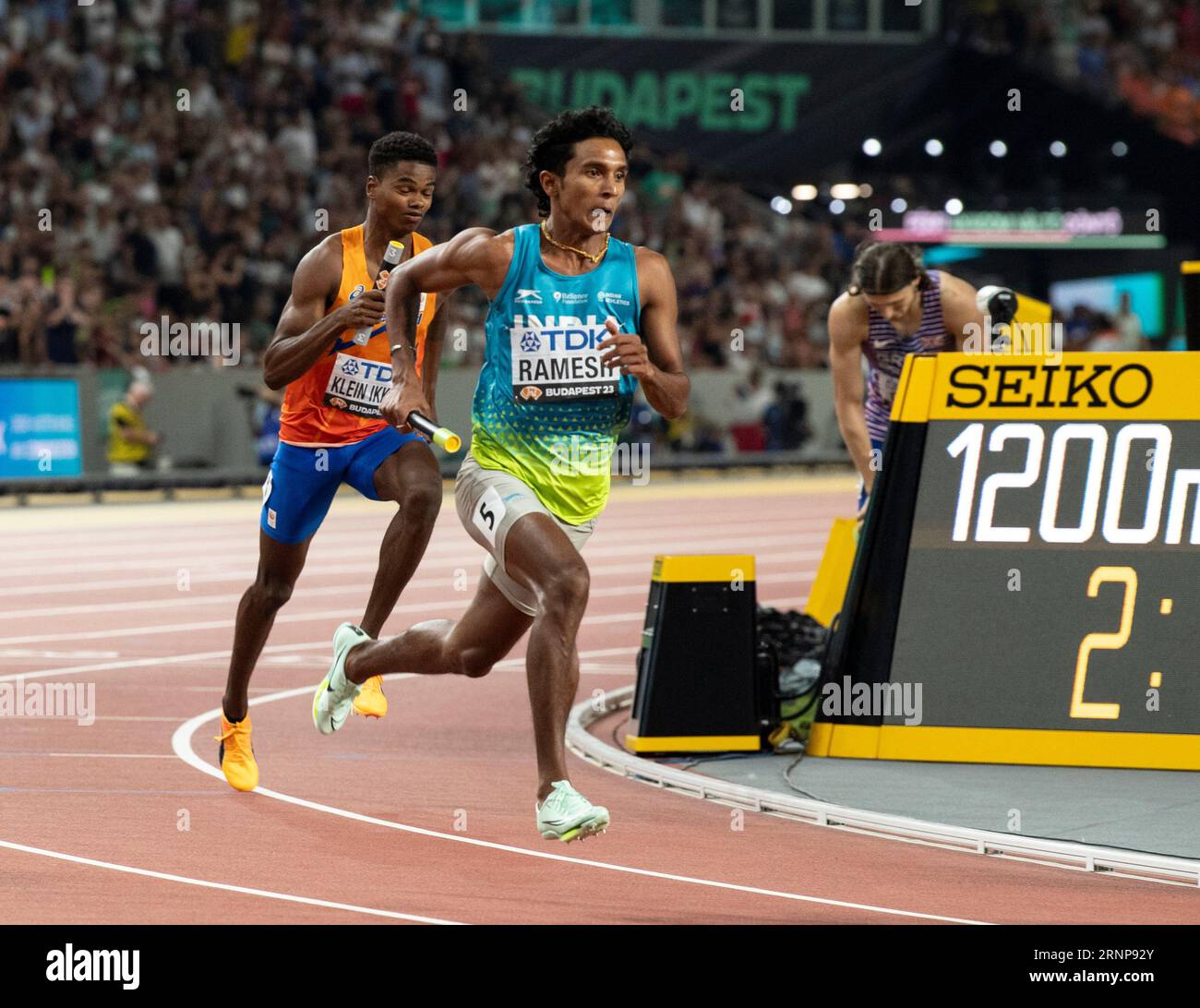 Rajesh Ramesh of India competing in the men’s 4x400m relay final on day ...