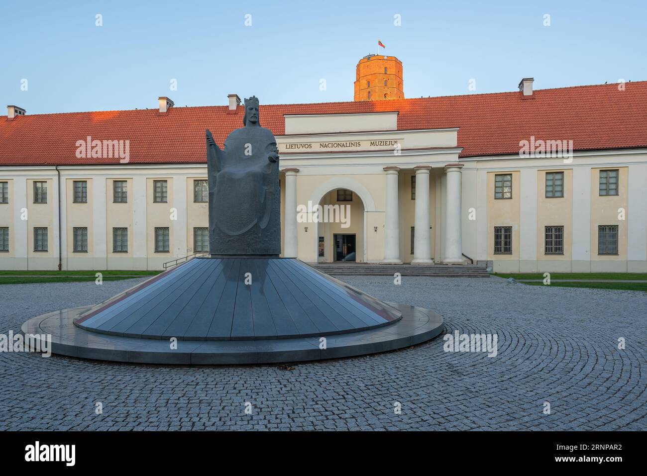 Monument to King Mindaugas in front of New Arsenal of National Museum ...