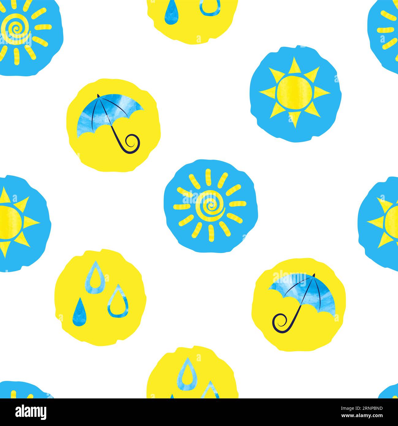Weather dotted background. Seamless pattern with yellow and blue ...