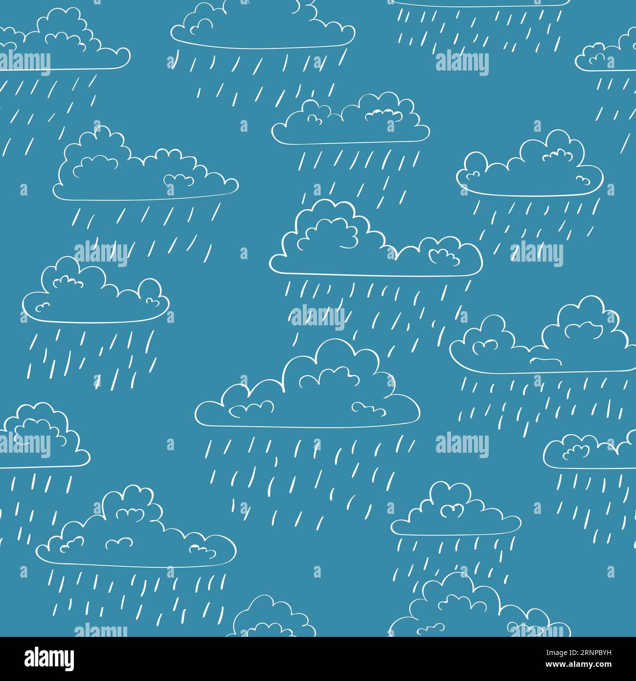Rain background. Seamless pattern with doodle rainy clouds Stock Vector ...