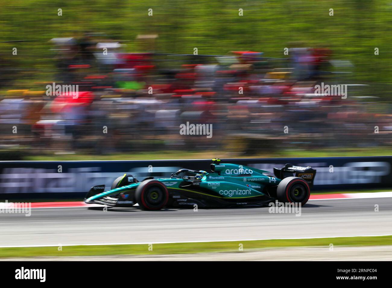 Fernando Alonso (SPA) Aston Martin F1 Team AMR23 during Free Practice ...
