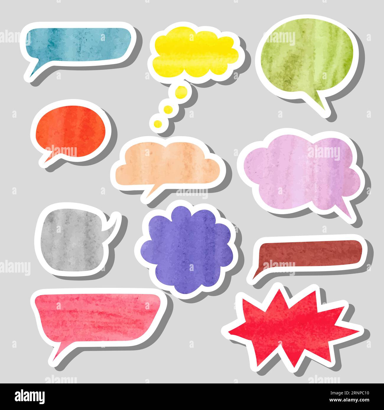 Set of colorful watercolor speech bubbles for your design Stock Vector ...