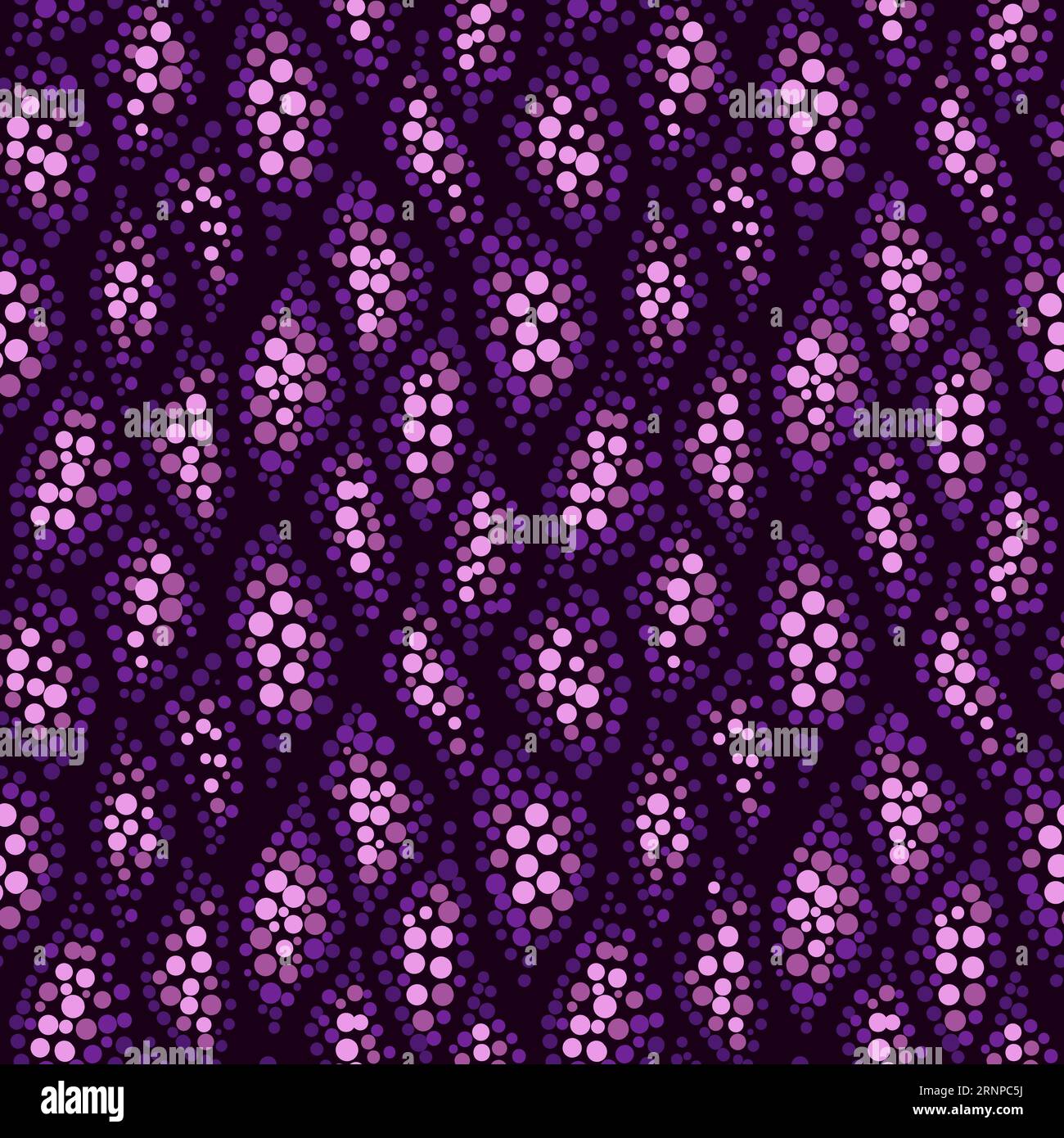 Abstract seamless pattern. Purple wavy dots. Vector repeating dotted ...
