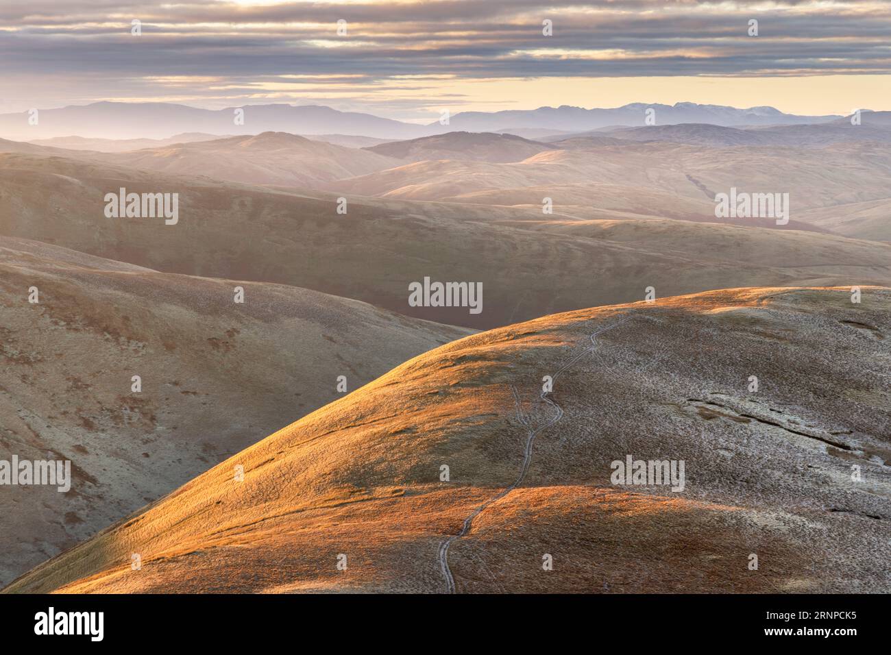 The Howgill Fells from West Fell, Bowderdale near Sedbergh, Cumbria, UK ...