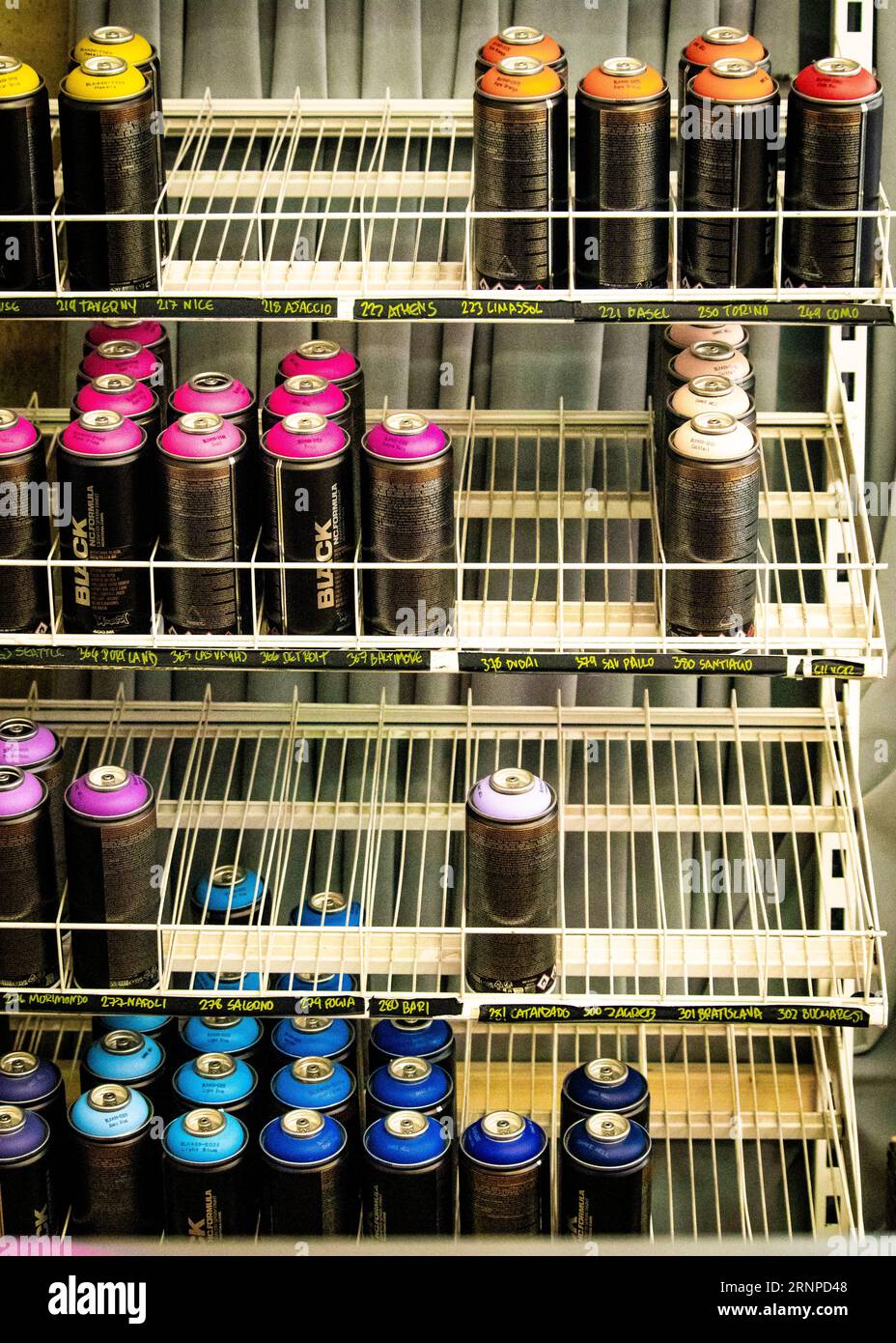 Graffiti artists creating street art pieces at the at the Southend City ...