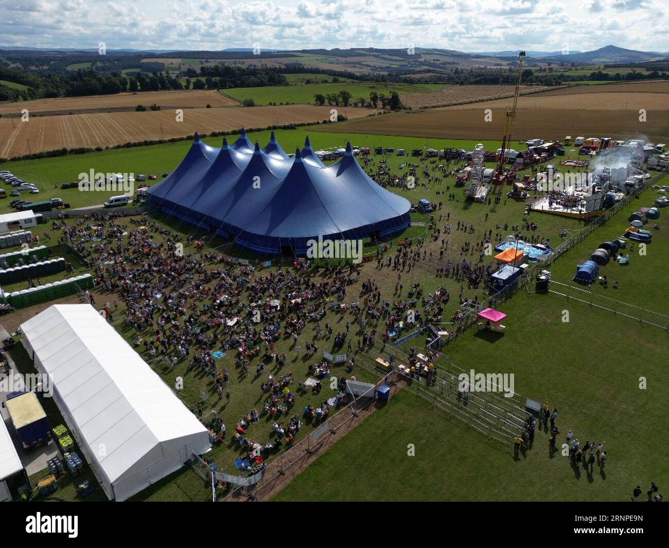 Jedburgh, UK. 02nd Sep, 2023. EdgeFest 2023, Music Festival. Drone ...