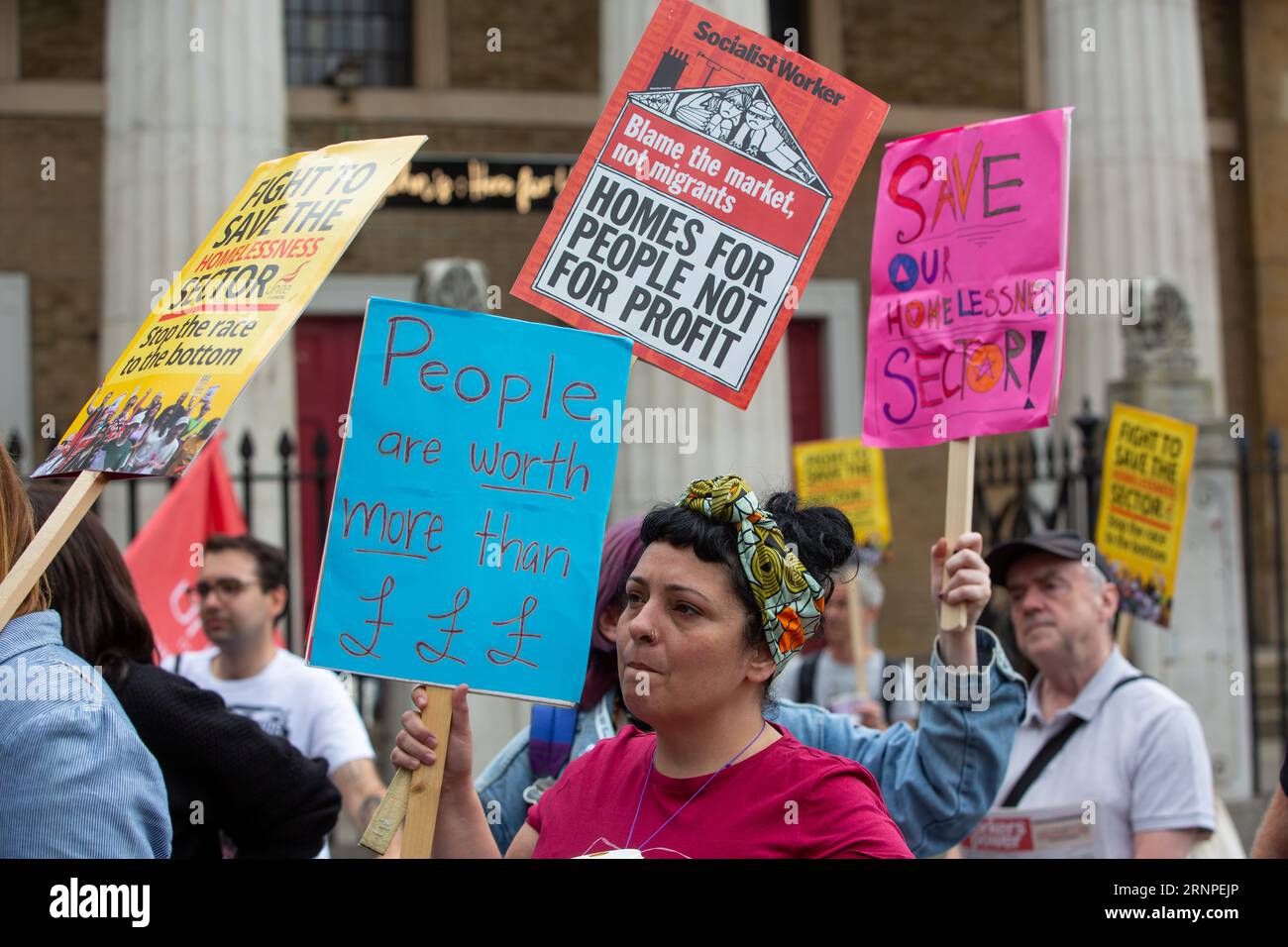 London, England, UK. 2nd Sep, 2023. Striking St Mungo's workers and ...