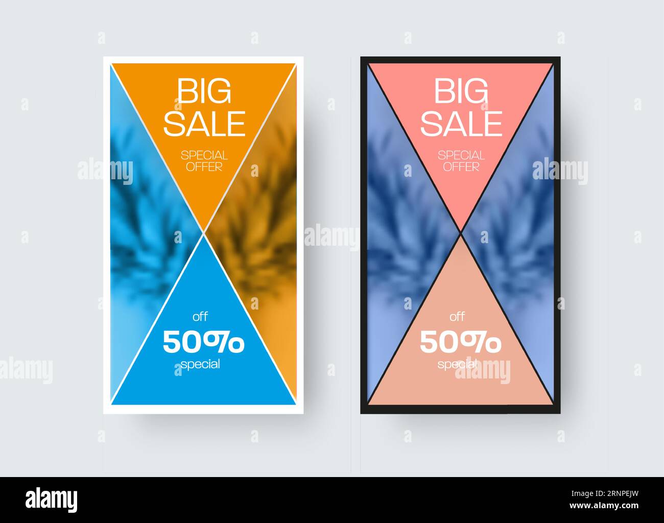 Layout of vector post with triangular design on white, black background ...