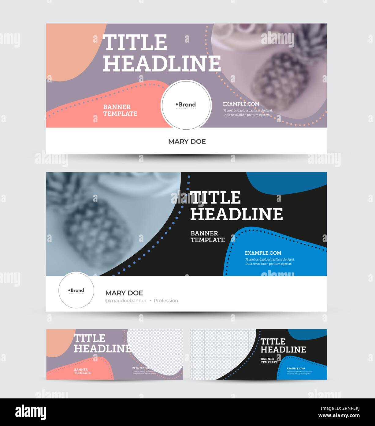 Vector banner template for social media advertising, with place for ...