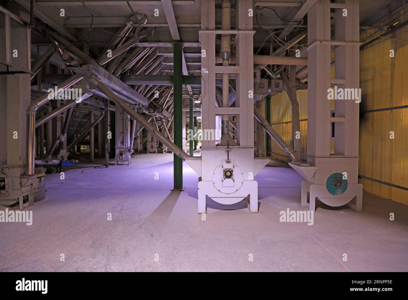 Advanced rice processing equipment in a grain processing plant, North ...