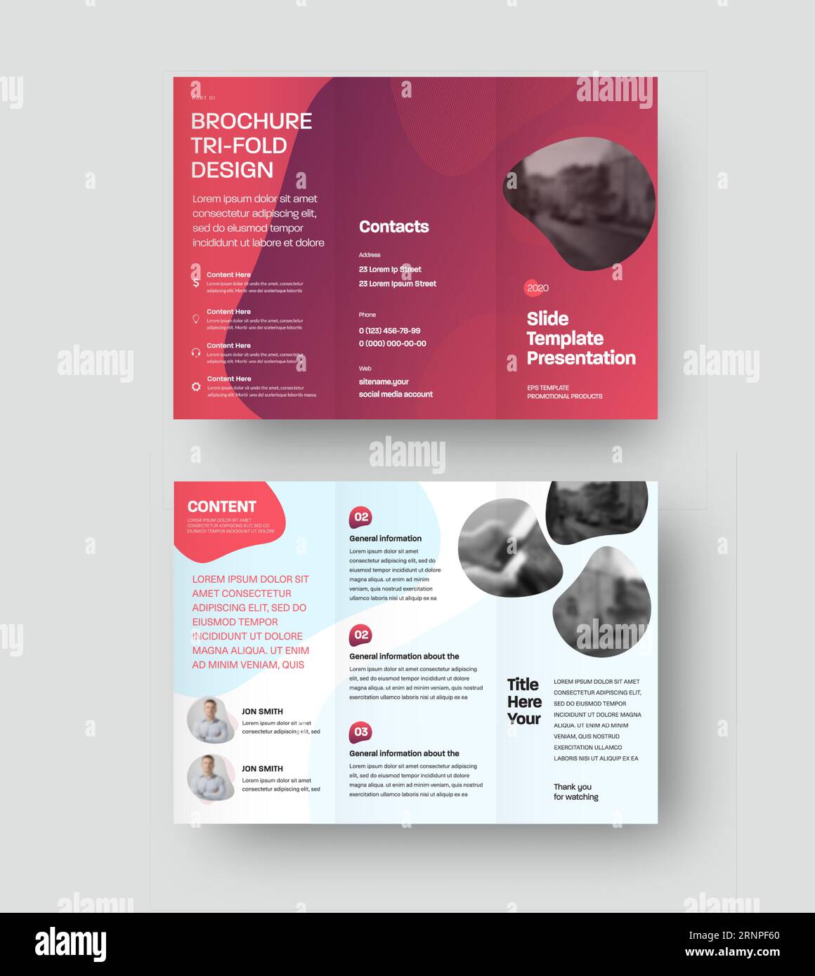 Vector trifold brochure with company information presentation, business ...