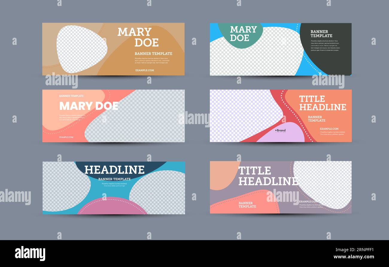 Vector banner template on colored background with abstract design ...