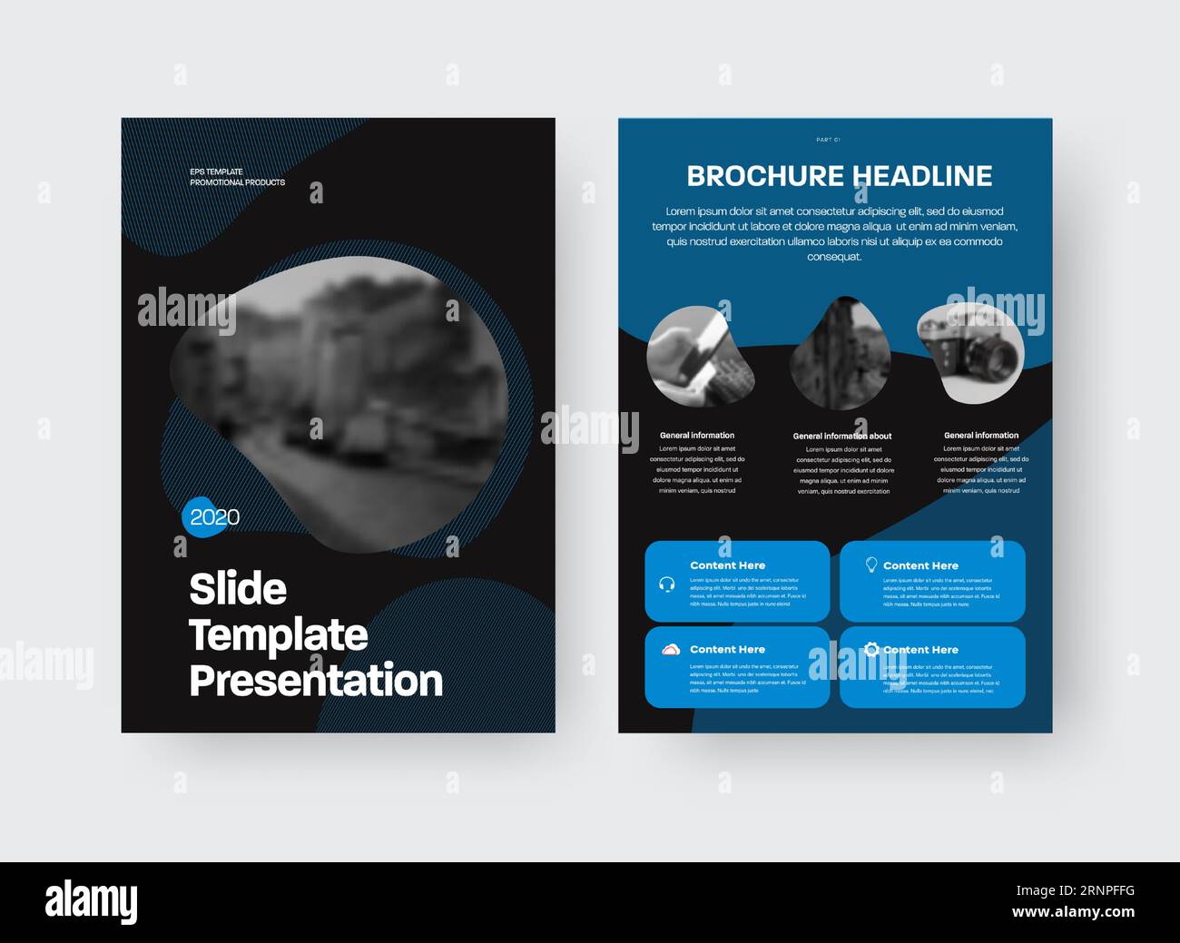 Vector slide template with product information presentation, business ...