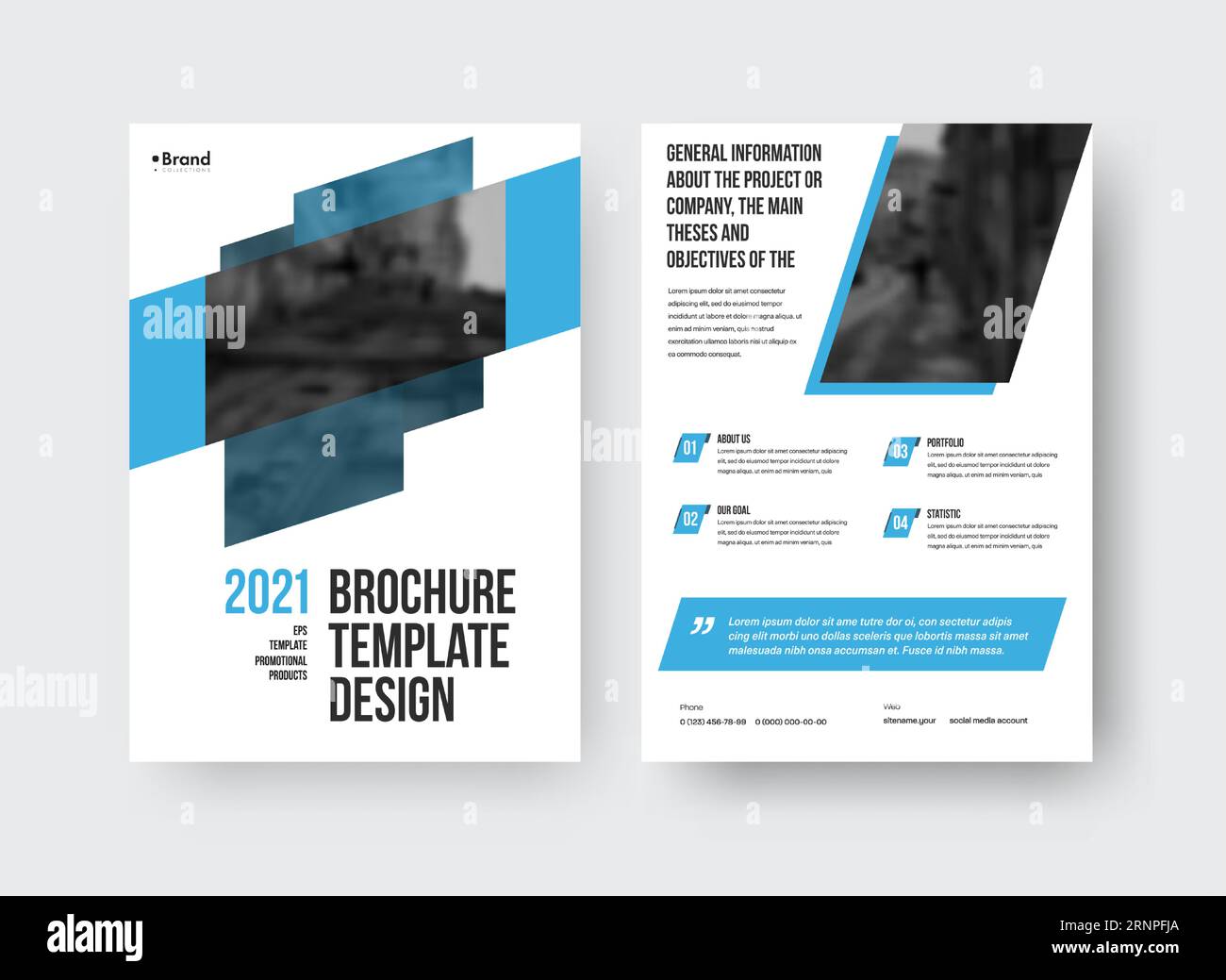 Vector brochure template with red design elements on black background ...