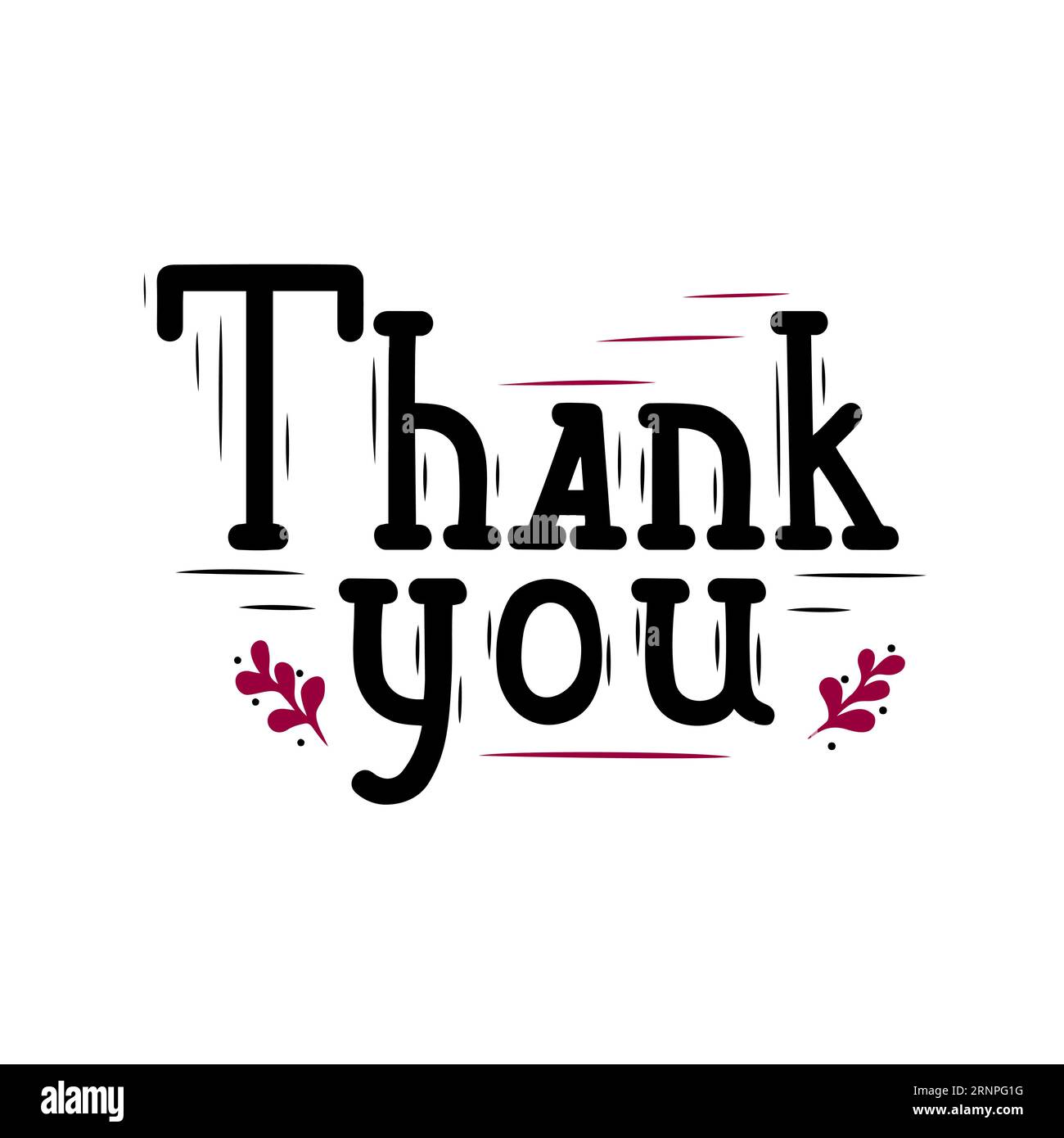 Vector illustration with the word thank you, an interesting font with ...
