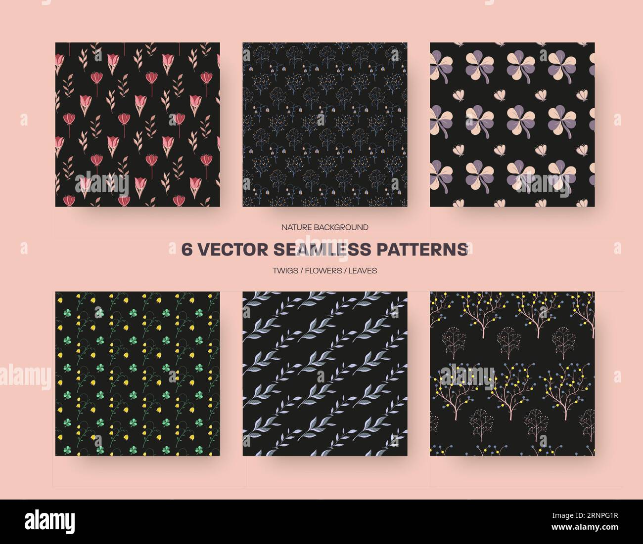 Botanical seamless patterns Stock Vector Images - Alamy