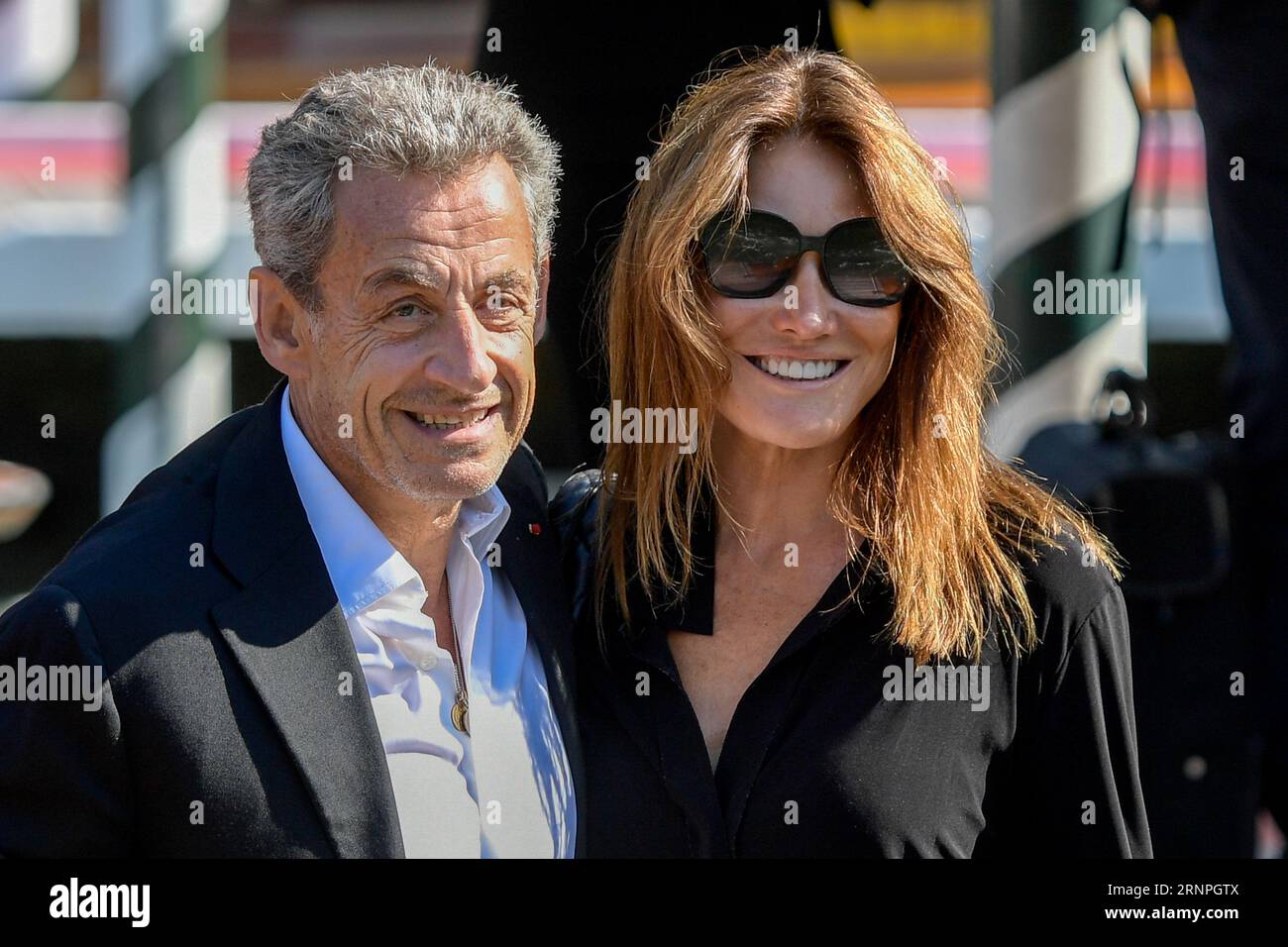 Venice, Italy. 02nd Sep, 2023. Cara Bruni and Nicolas Sarcoky arrive at ...