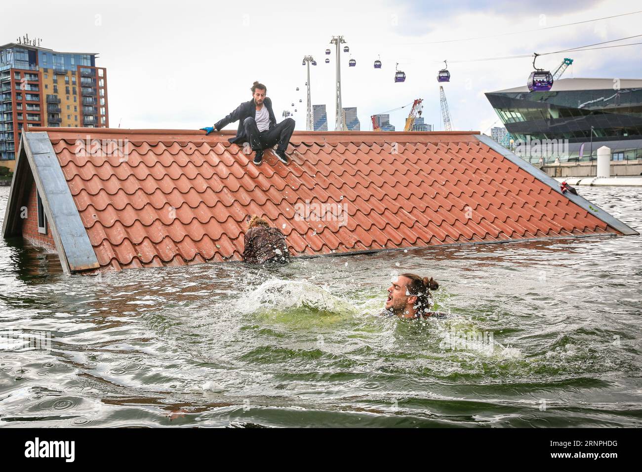 London, UK. 02nd Sep, 2023. Performers end up floating in the water as ...