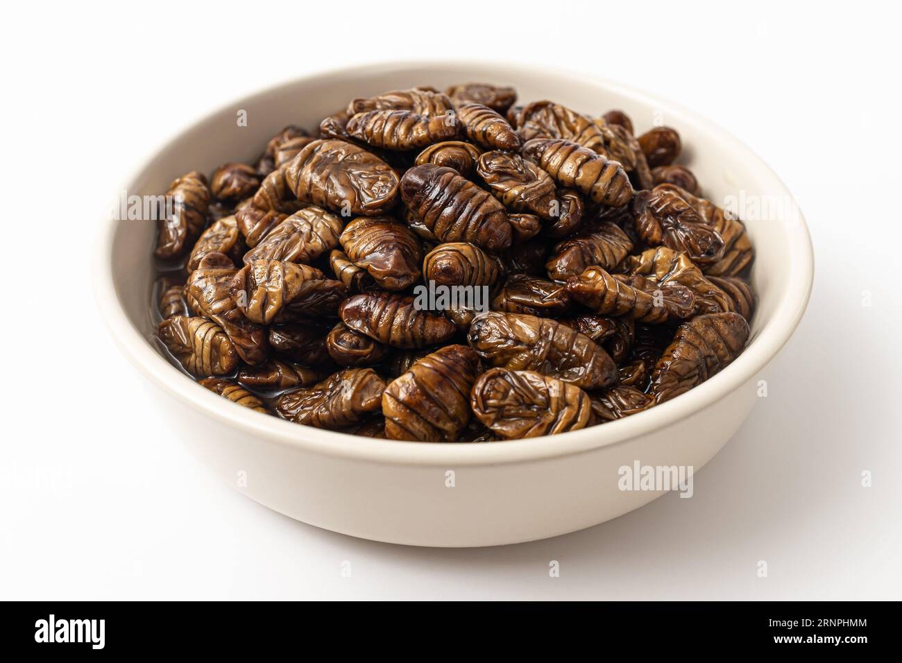 food made from pupa. edible insects rich in protein. Korean food ...