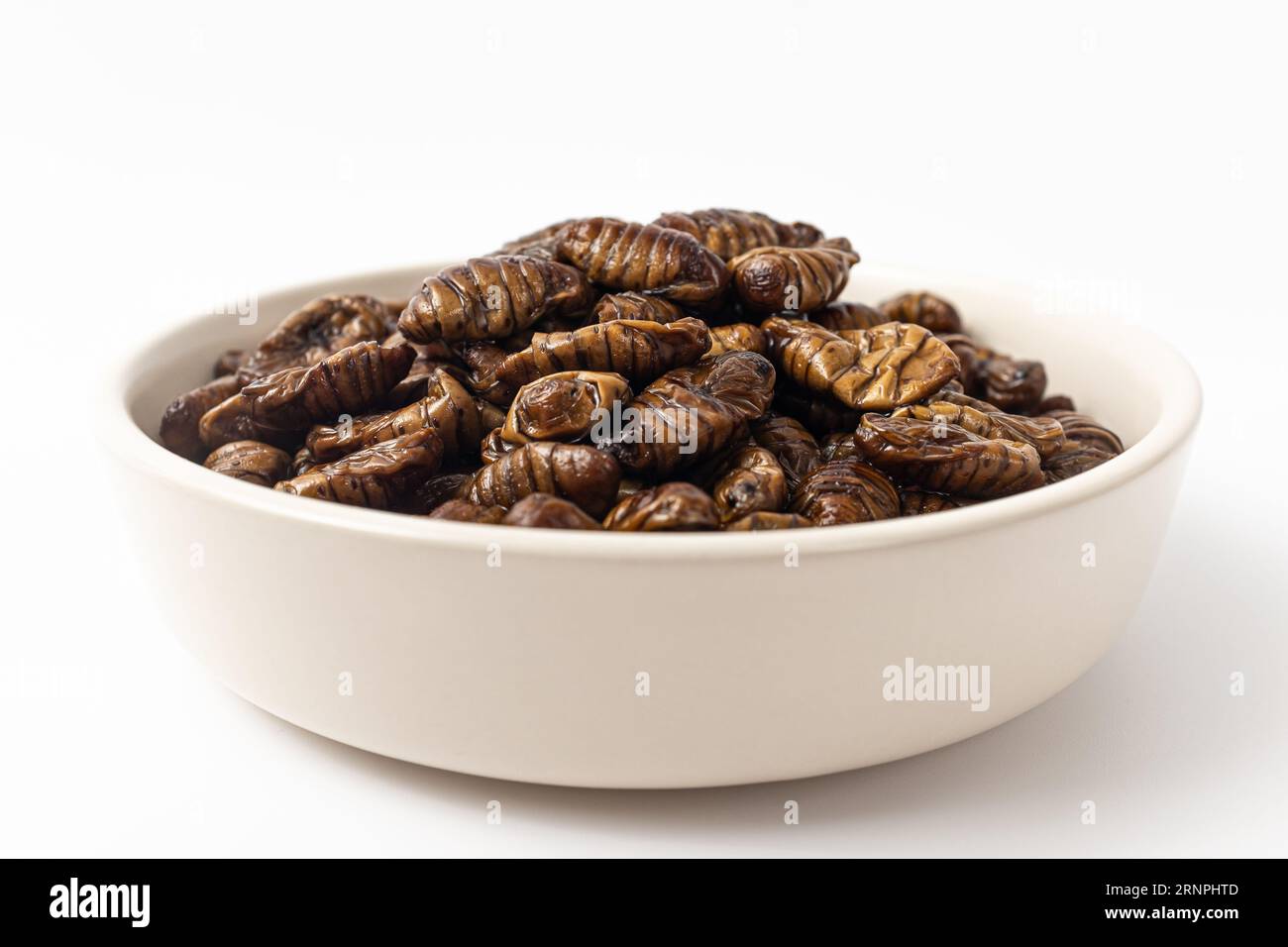 food made from pupa. edible insects rich in protein. Korean food ...