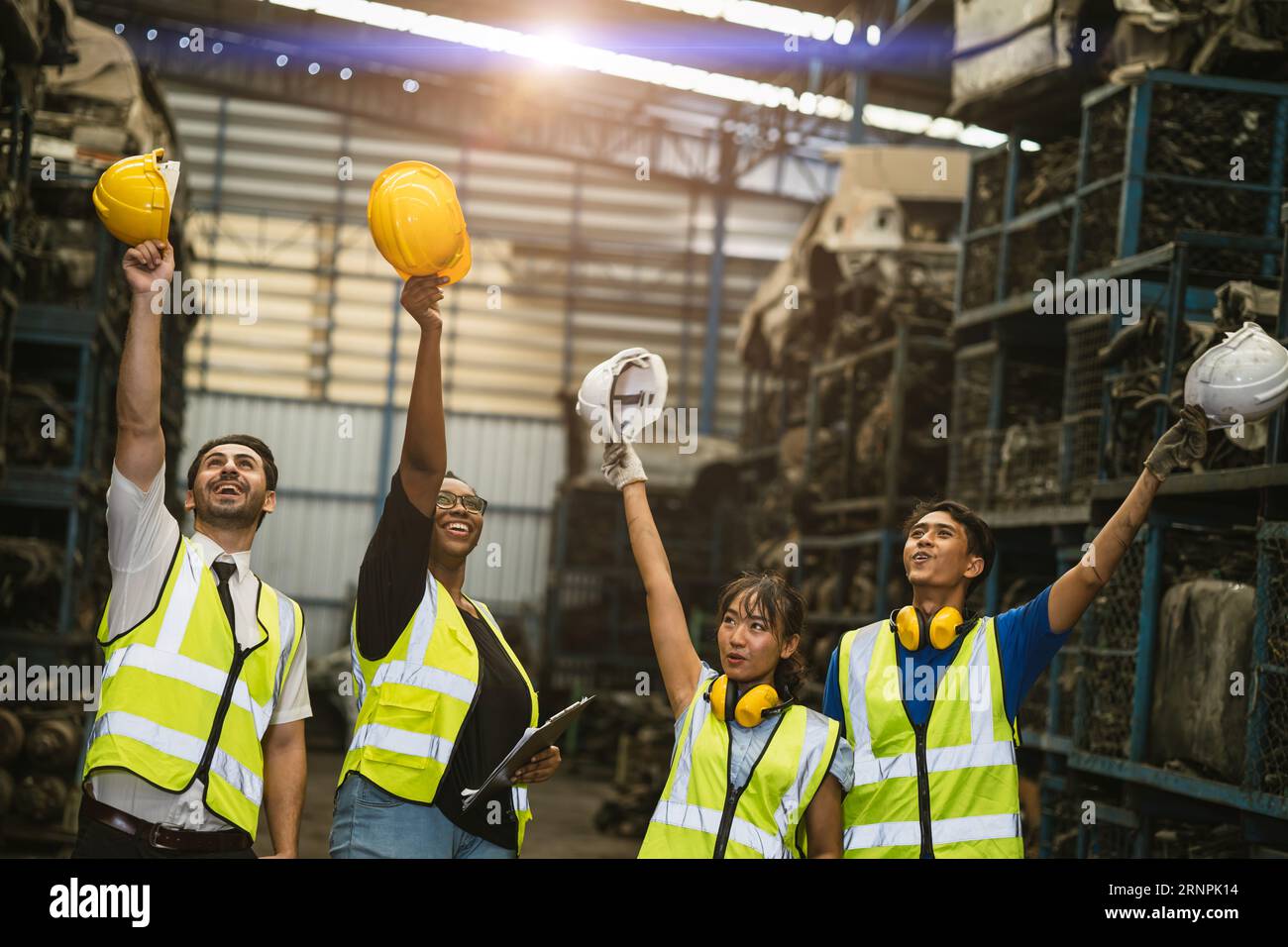 happy success job done grateful engineer employee team staff worker ...