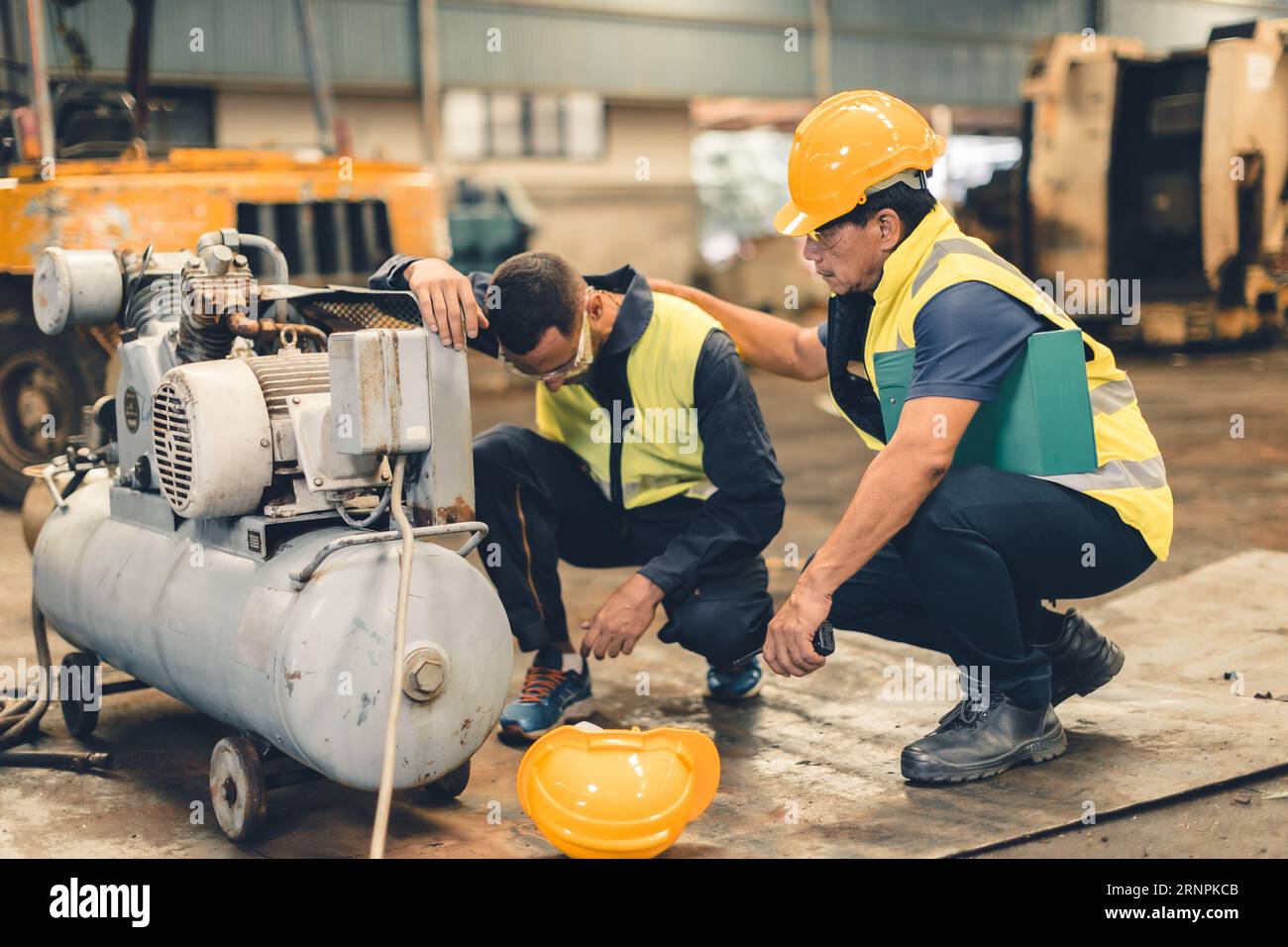 male industry worker accident at workplace fatigue feeling faint muscle ...