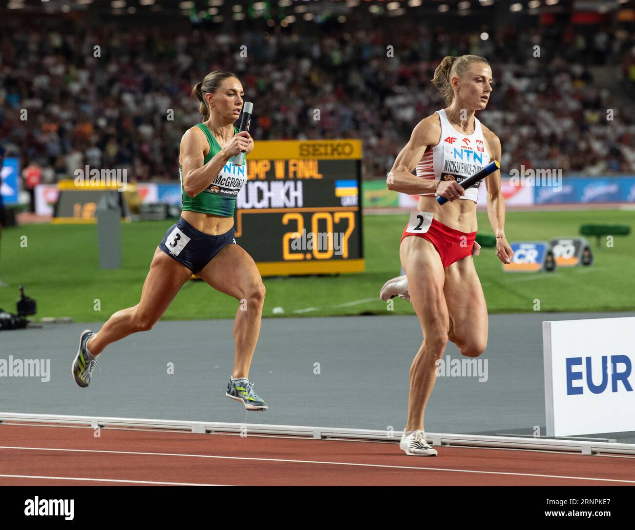Kelly McGrory of Ireland competing in the women’s 4x400m relay final on ...