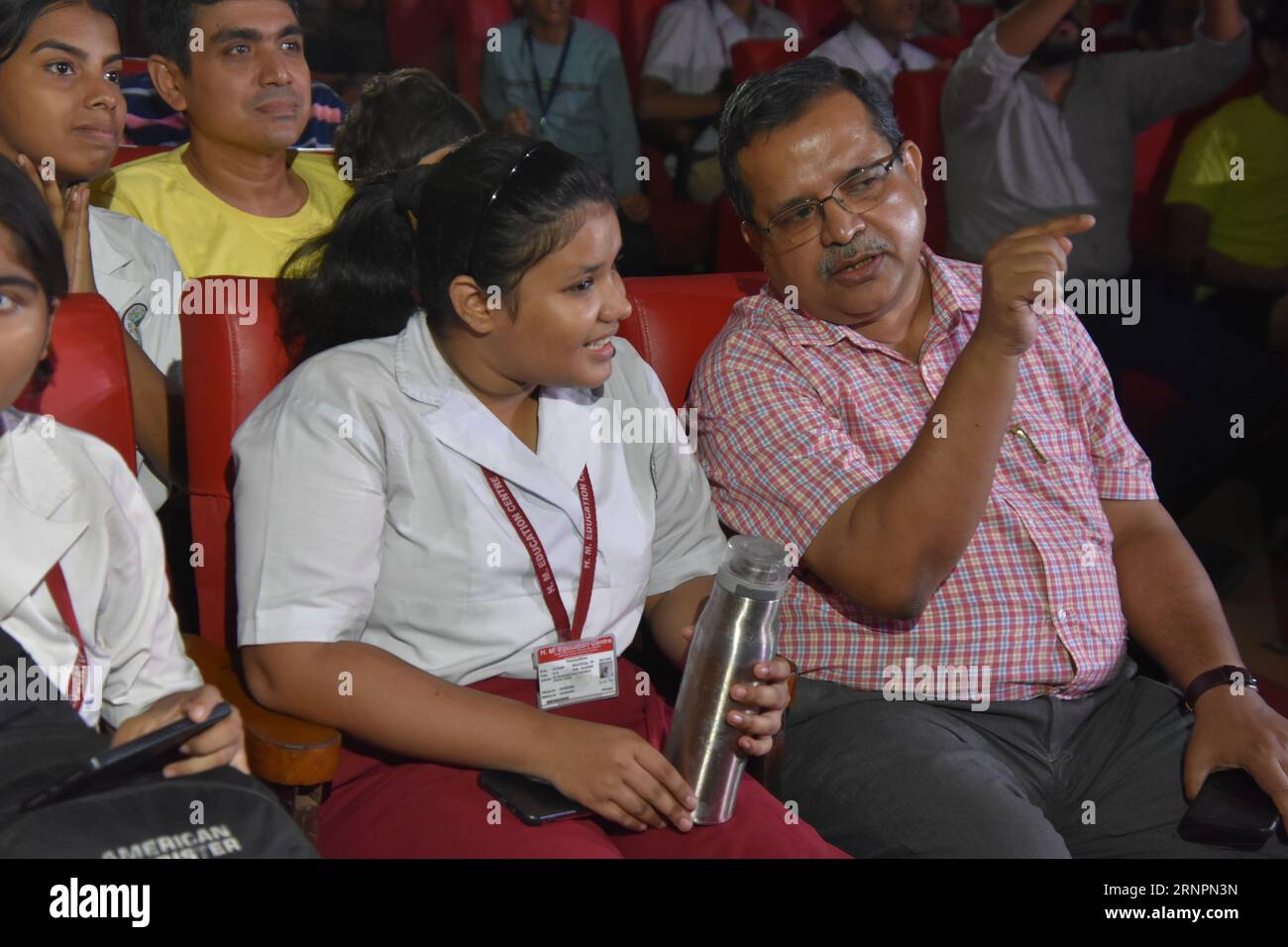 School students live observing remotely the launch of 'Aditya-L1 ...