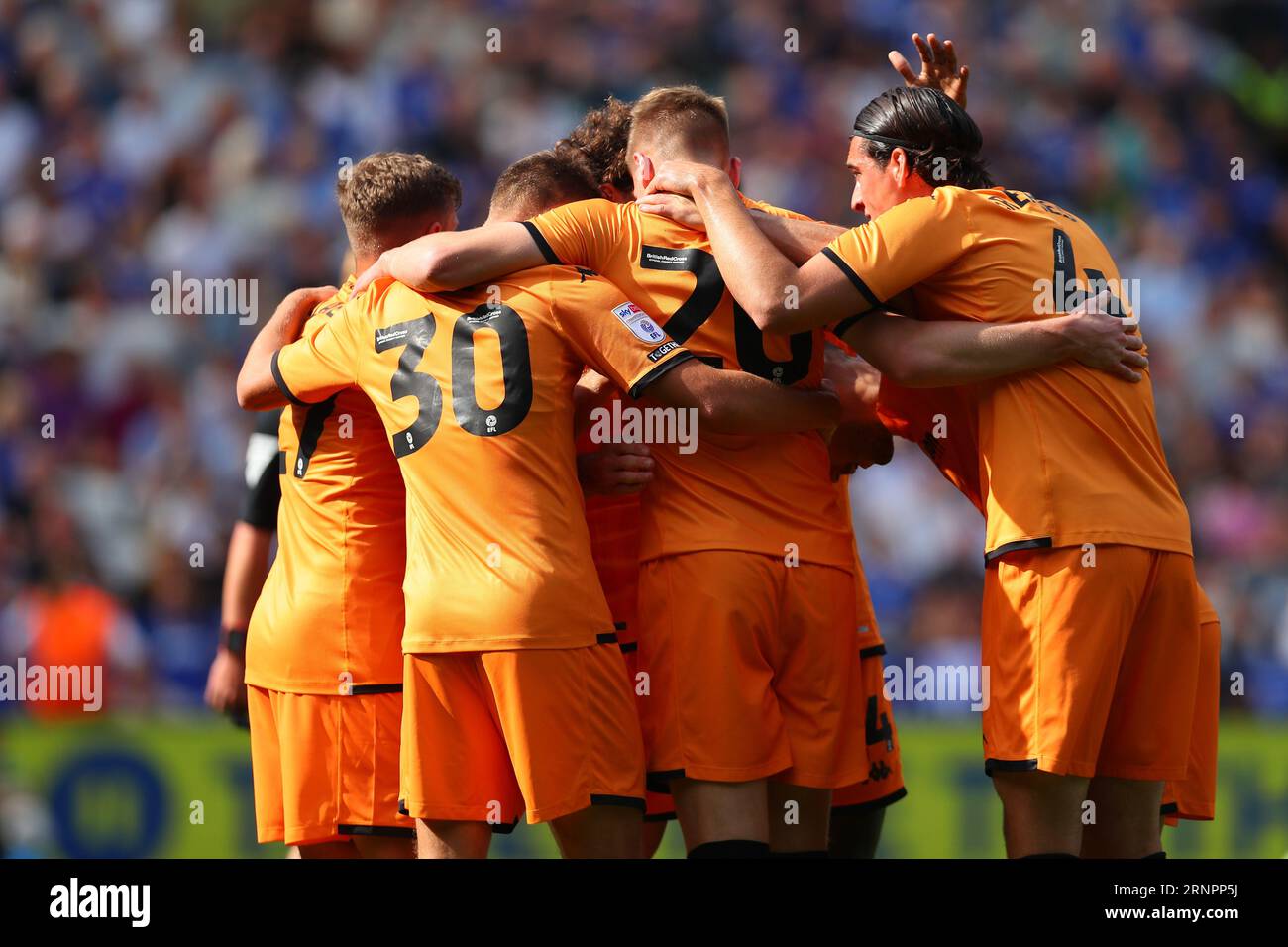 Liam Delap of Hull City celebrates his opening goal during the Sky Bet ...