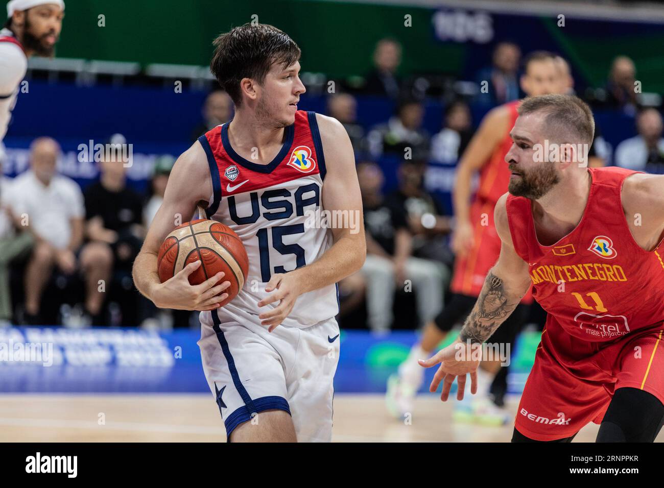 Manila, Philippines. 01st Sep, 2023. Austin Reaves (L) of the United ...
