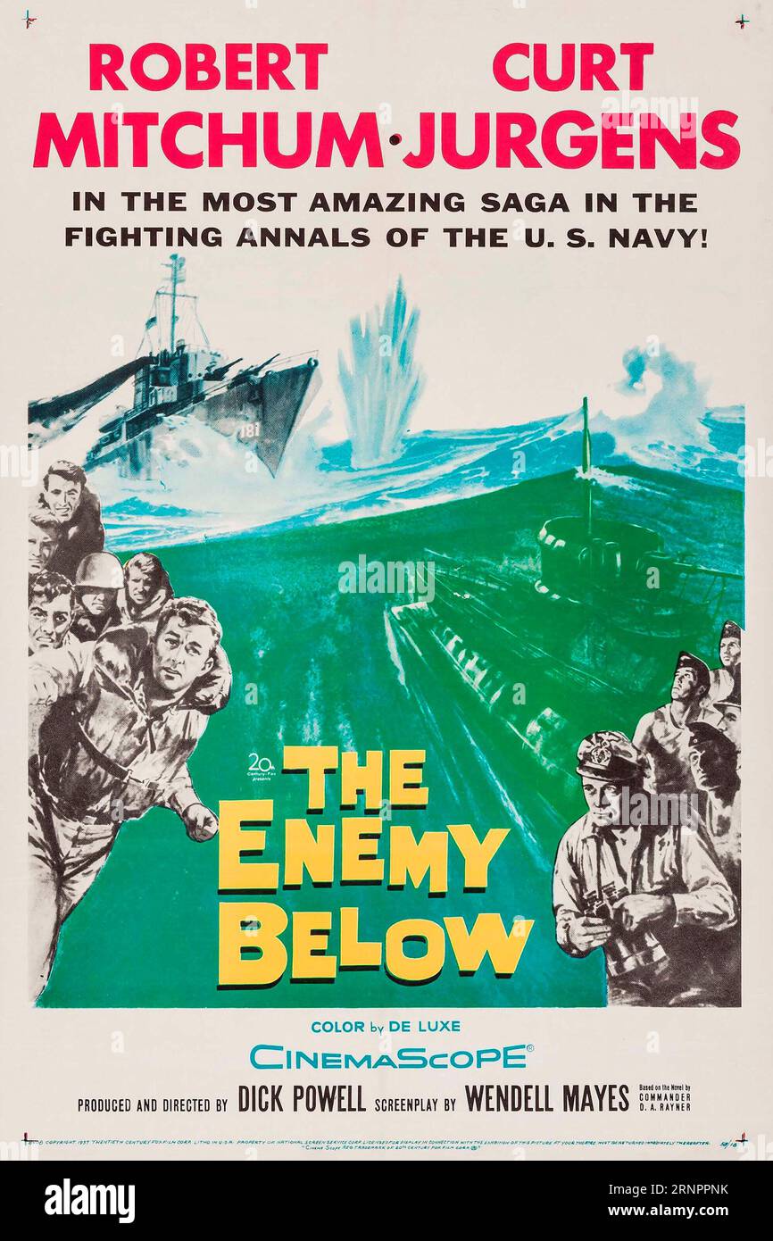 THE ENEMY BELOW (1957), directed by DICK POWELL. Credit: 20TH CENTURY ...