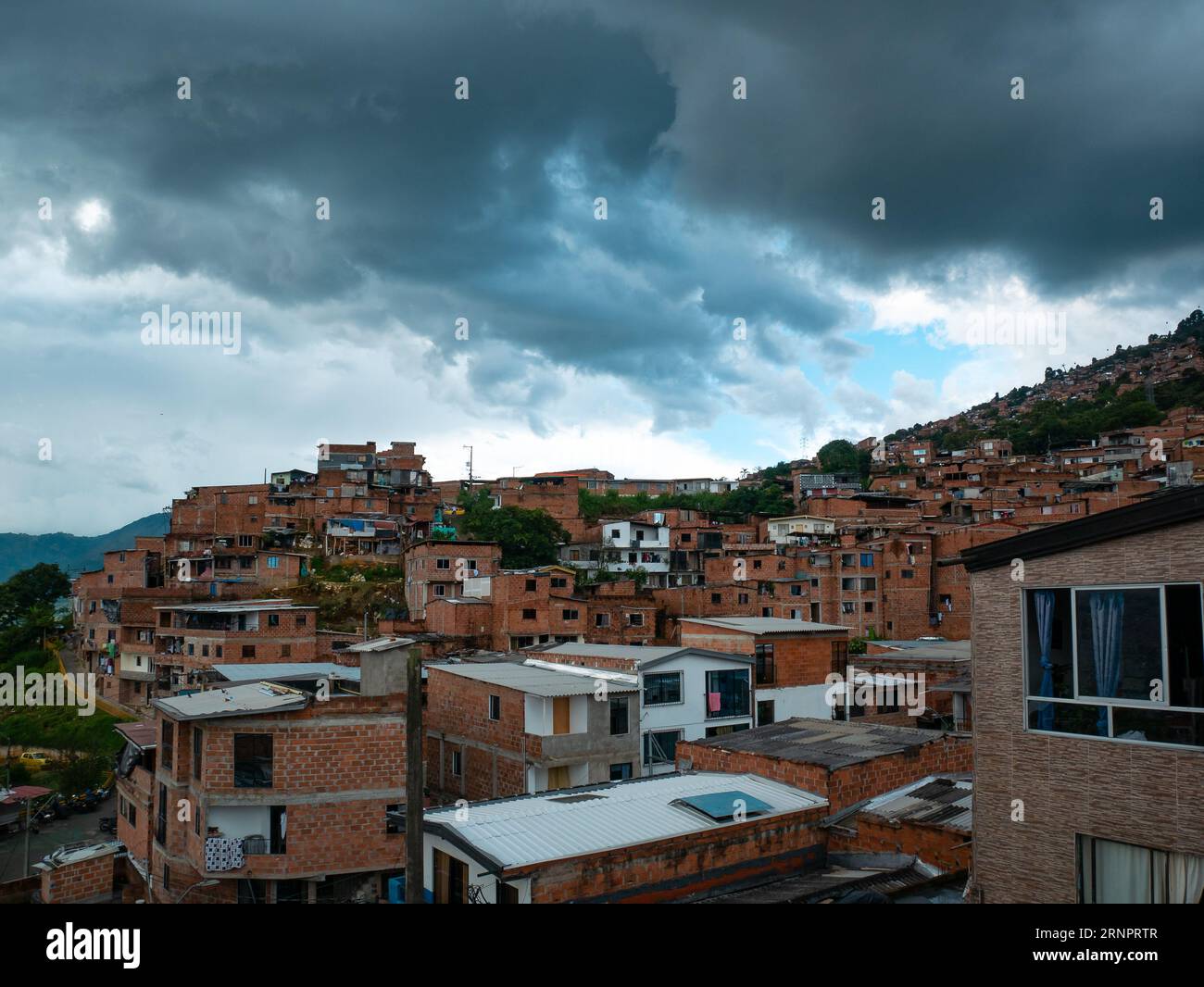 Medellín, Colombia - May 28 2023: View of Brick Houses in a Popular ...