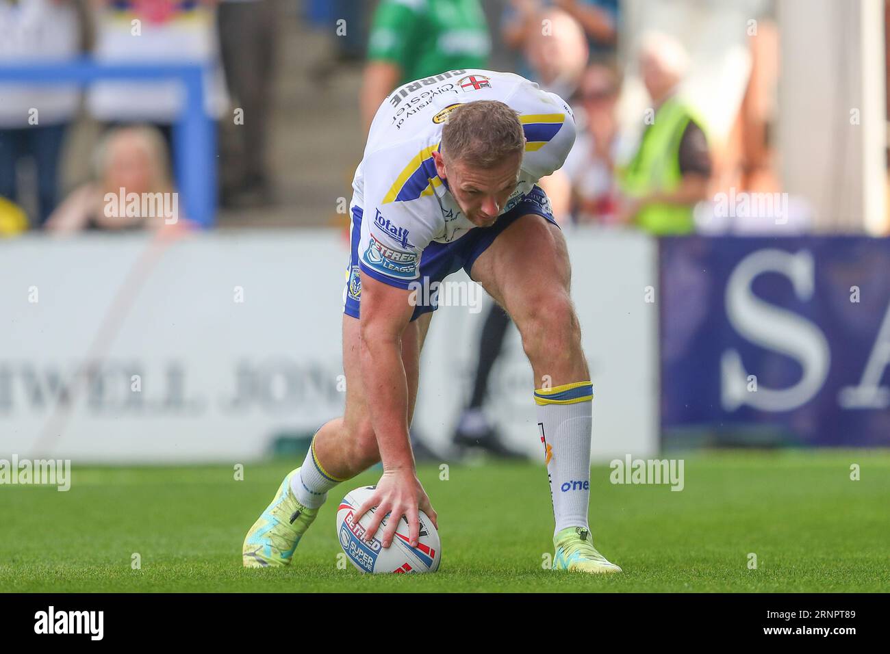 Warrington, UK. 02nd Sep, 2023. Ben Currie #11 of Warrington Wolves ...