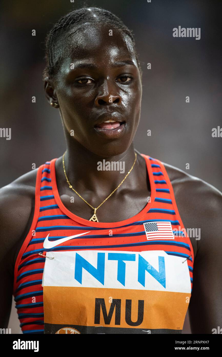 Athing Mu of the USA competing in the women’s 800m final on day 9 of ...