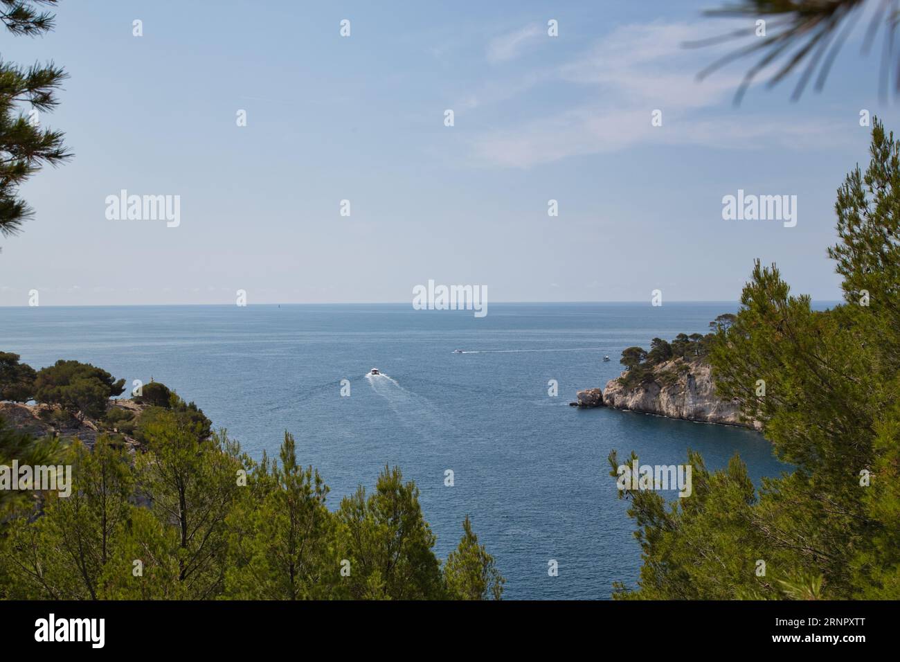 the calanques (france) with their impressive rocks, plants and crystal ...