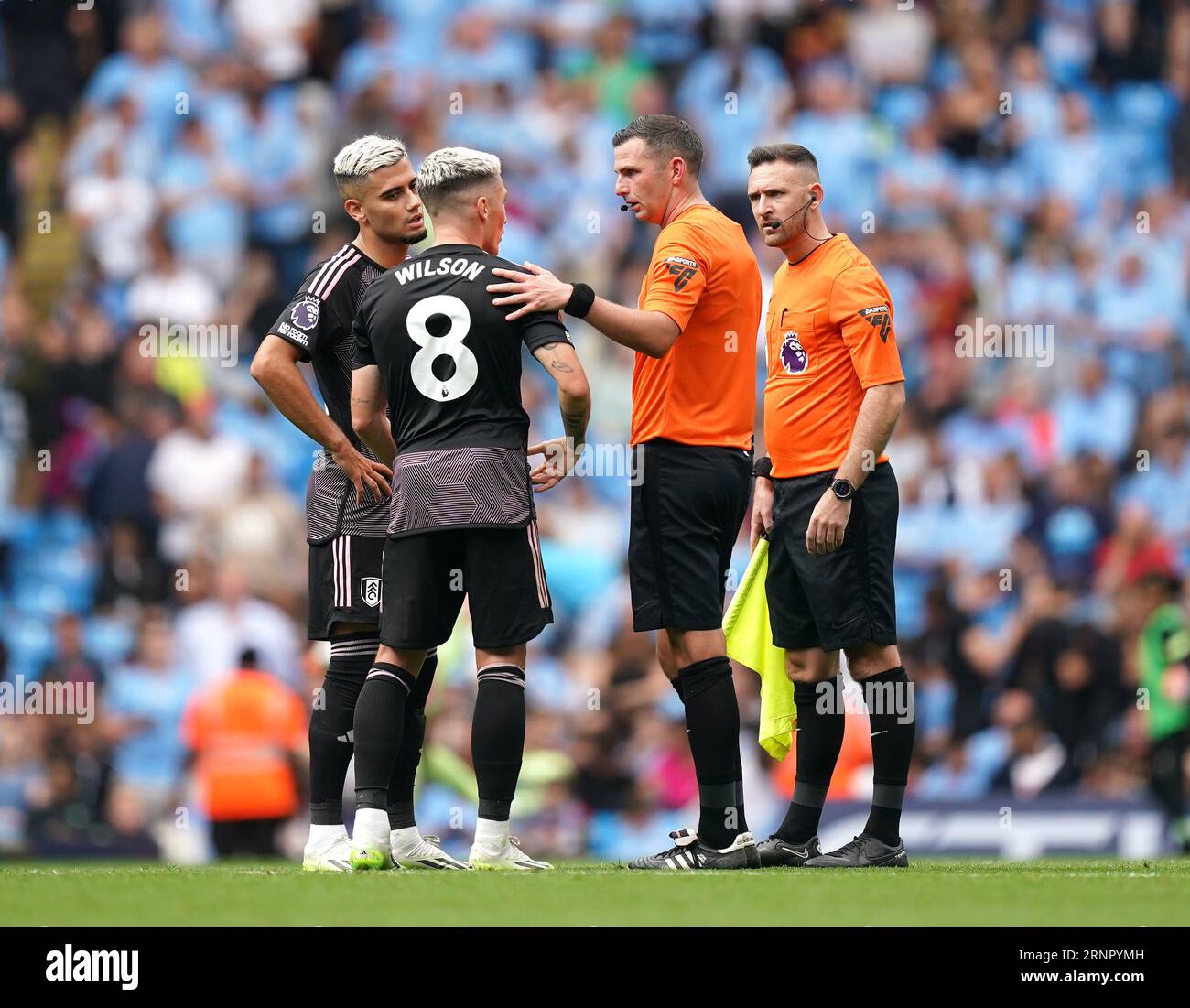 Fulham's Harry Wilson appeals to referee Michael Oliver following ...