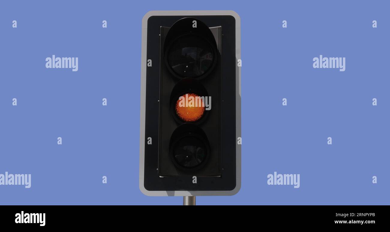 Traffic Light against blue sky in Normandy in France Stock Photo - Alamy