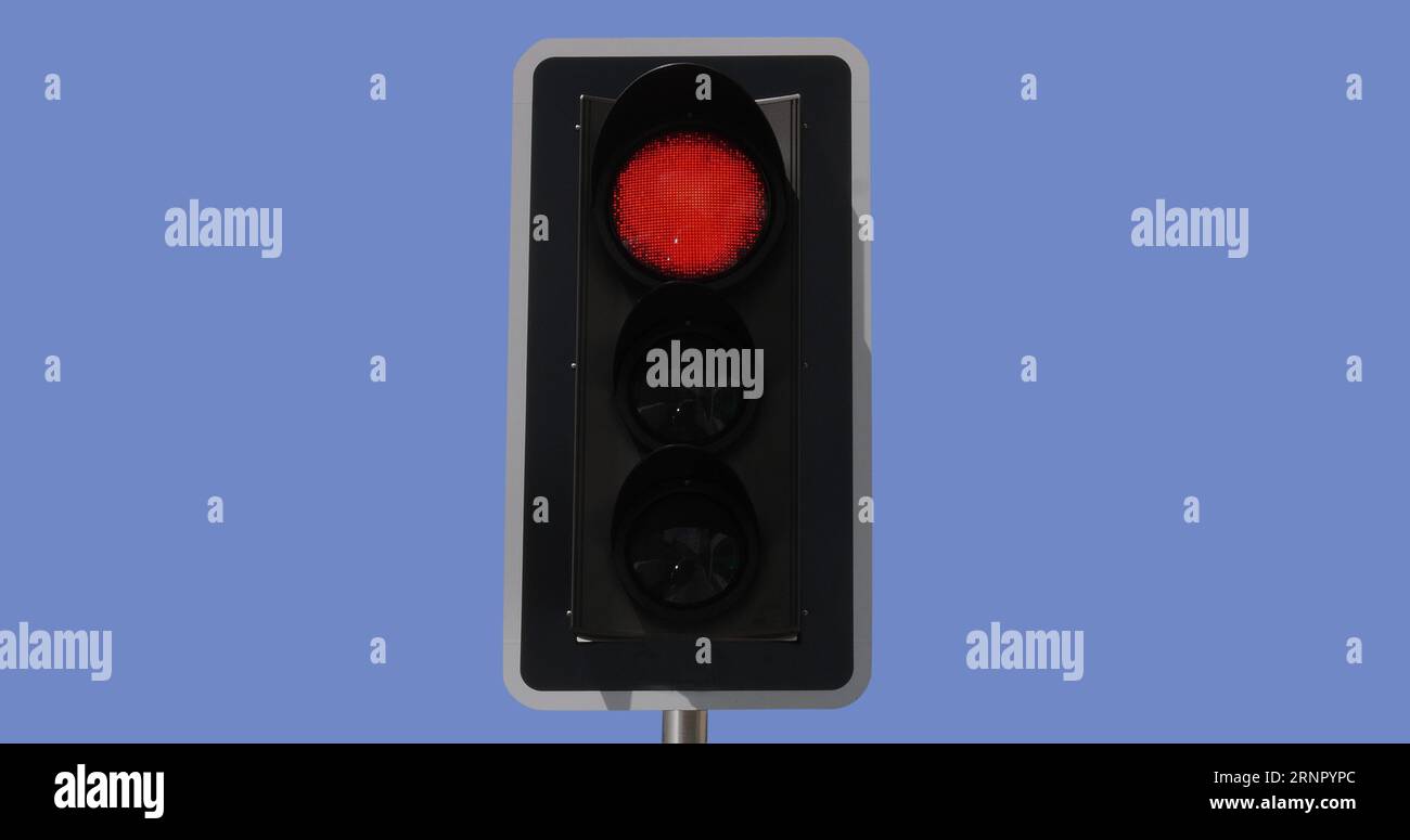 Traffic Light against blue sky in Normandy in France Stock Photo - Alamy