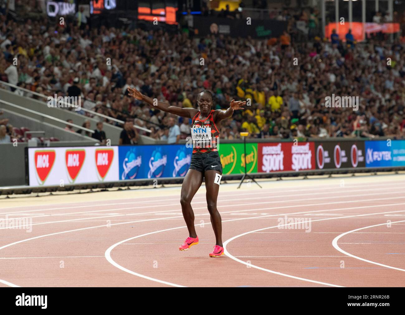 Mary Moraa of Kenya celebrate’s after competing in the women’s 800m ...