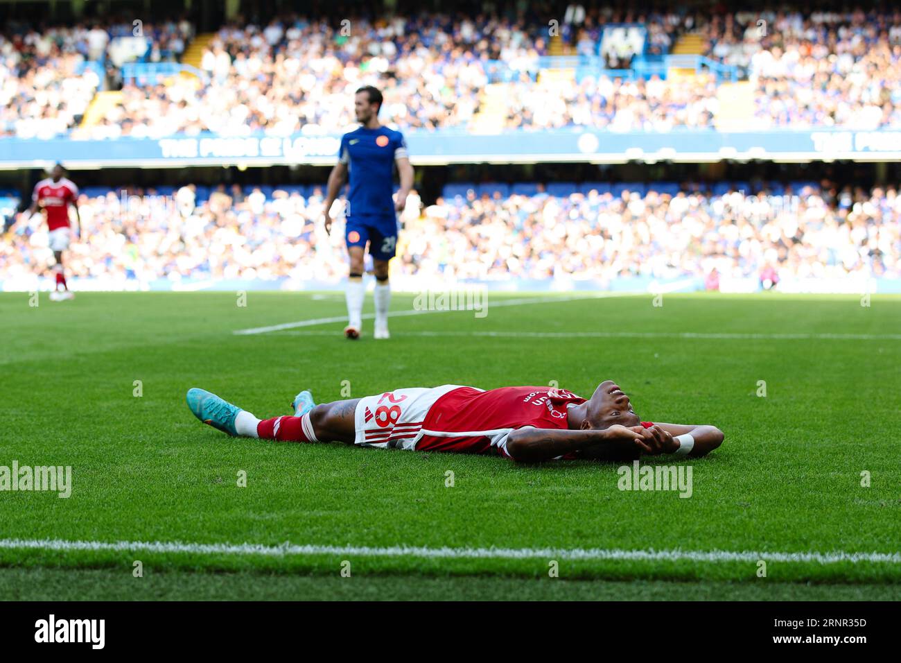LONDON, UK - 2nd Sep 2023: Danilo of Nottingham Forest goes down ...