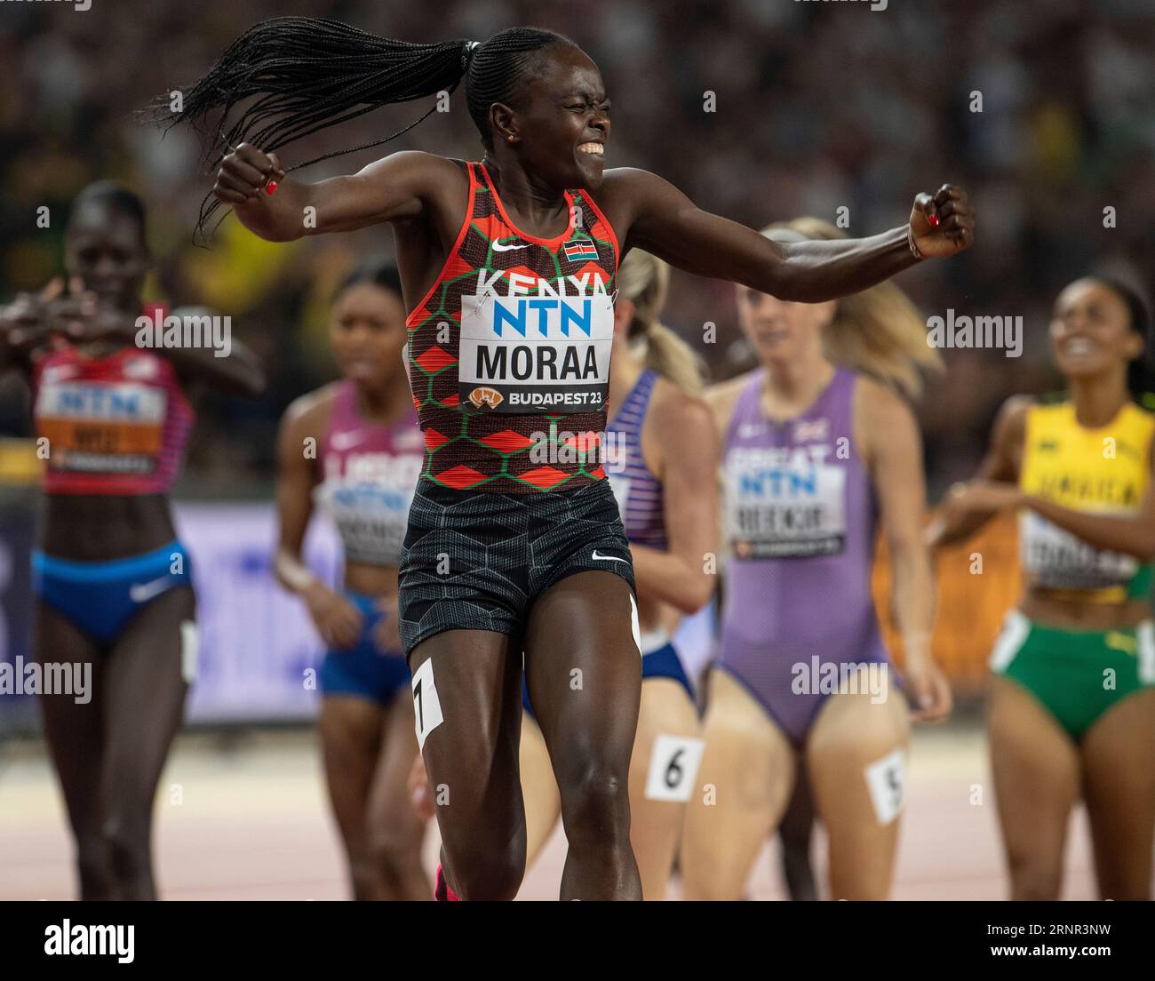 Mary Moraa of Kenya celebrate’s after competing in the women’s 800m ...