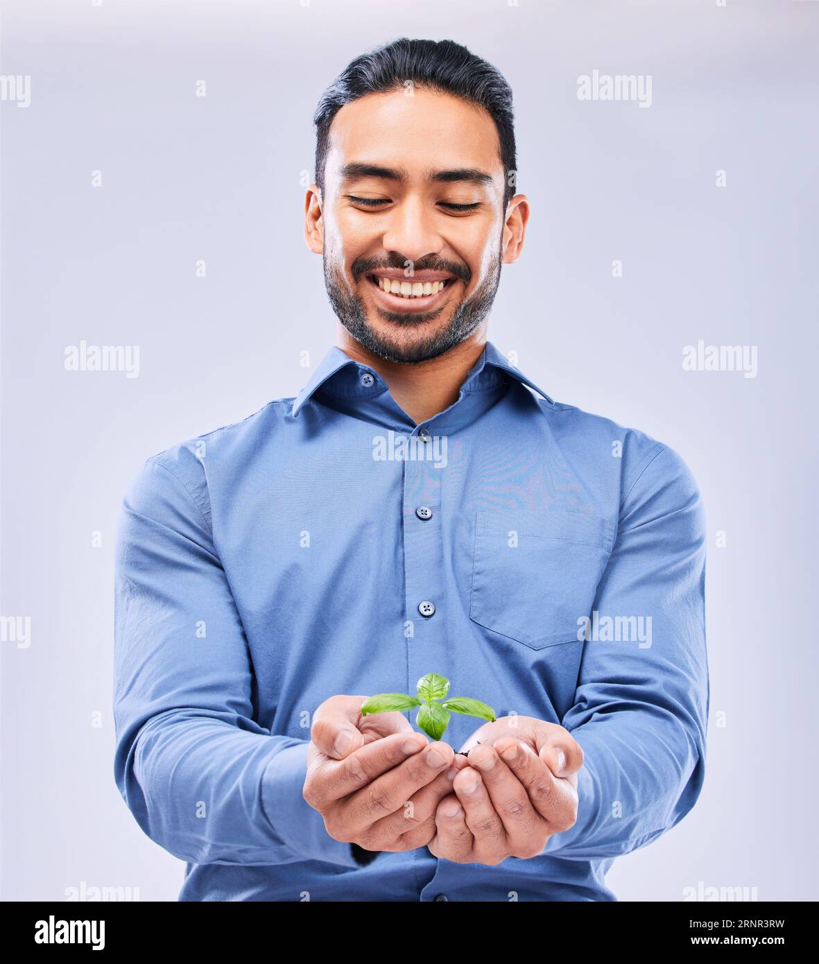 Corporate, sustainability and businessman happy with NGO or agro growth ...